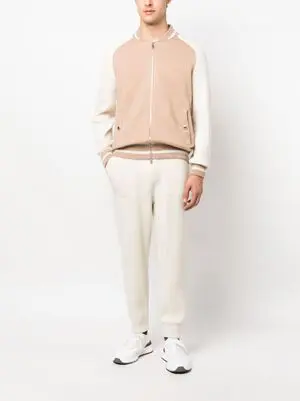 Brunello Cucinelli Cashmere Ribbed-knit Track Pants - Neutrals