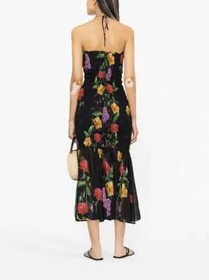 Charo Ruiz Ibiza Floral-print Strapless Midi Dress