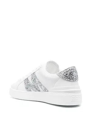 Moncler Monaco Glitter-embellished Sneakers - White