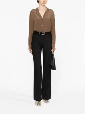 Theory Crepe De Chine Shirt - Brown