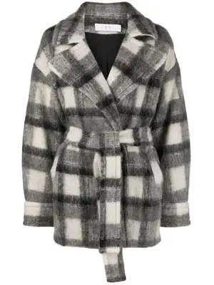 IRO PARIS Pamae Belted Checked Coat
