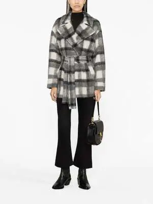 IRO PARIS Pamae Belted Checked Coat