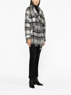 IRO PARIS Pamae Belted Checked Coat