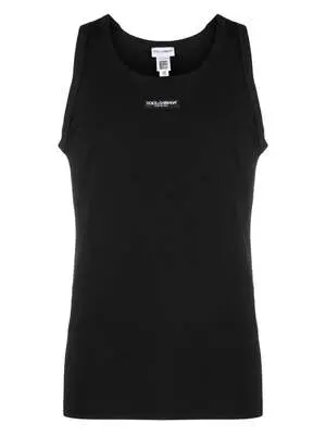 Dolce & Gabbana Logo-patch Tank Top - Black