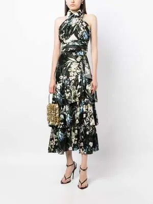 BAMBAH Gardenia Ruffled Midi Skirt