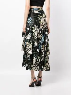 BAMBAH Gardenia Ruffled Midi Skirt