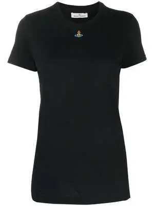 VIVIENNE WESTWOOD Orb Embroidered Organic Cotton T-shirt - Black
