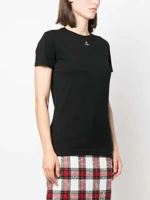 VIVIENNE WESTWOOD Orb Embroidered Organic Cotton T-shirt - Black
