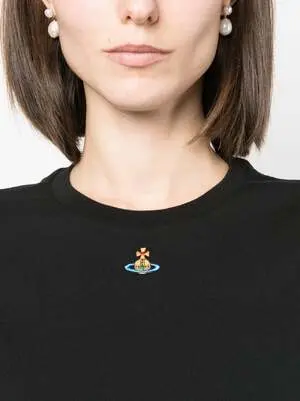VIVIENNE WESTWOOD Orb Embroidered Organic Cotton T-shirt - Black
