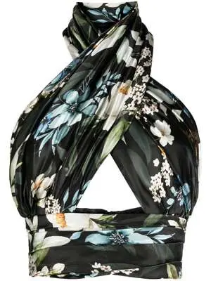 BAMBAH Gardenia Cut-out Halterneck Top - Black