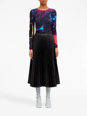 MAISON MARGIELA Pleated Midi Skirt - Black
