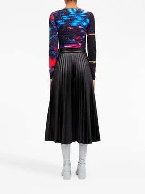 MAISON MARGIELA Pleated Midi Skirt - Black