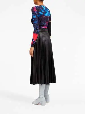MAISON MARGIELA Pleated Midi Skirt - Black
