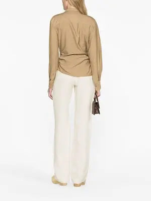 Jacquemus La Chemise Bahia Draped Shirt - Neutrals