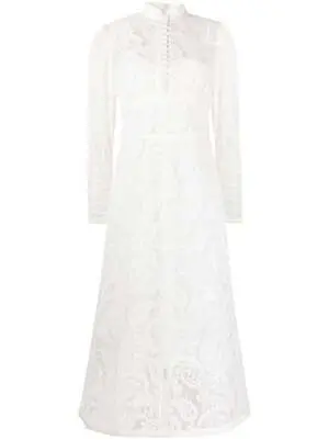 Zimmermann Wonderland Lace Midi Dress - White