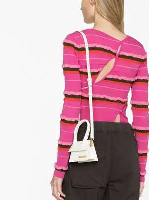 Jacquemus Le Chiquito Crocodile-embossed Mini Bag - White