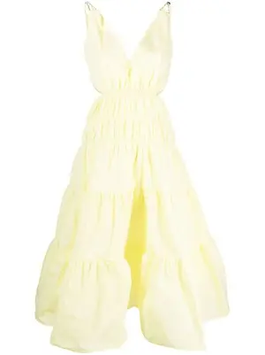 Maje Cut-out Tiered Dress