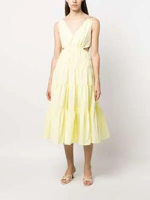 Maje Cut-out Tiered Dress
