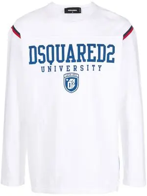 Dsquared2 University-print Long-sleeve T-shirt - White