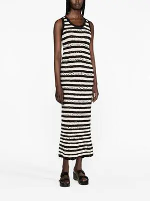Sonia Rykiel Paris Striped Openwork Maxi Dress