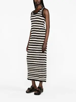Sonia Rykiel Paris Striped Openwork Maxi Dress