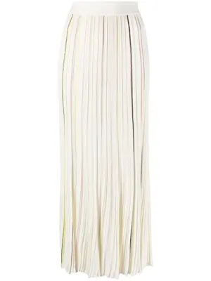 Sonia Rykiel Paris Striped Pleated Maxi Skirt