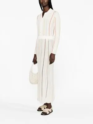 Sonia Rykiel Paris Striped Pleated Maxi Skirt