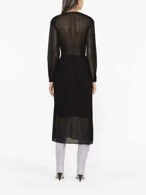 IRO PARIS Plissé Effect Draped Midi Dress