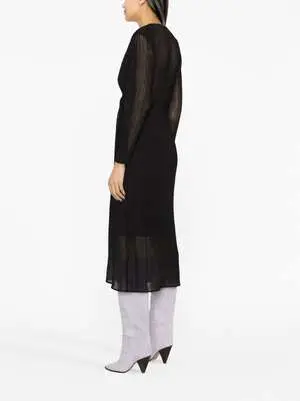 IRO PARIS Plissé Effect Draped Midi Dress