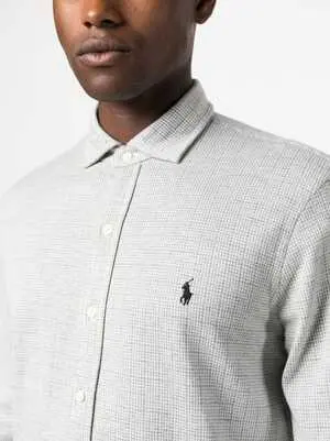 Polo Ralph Lauren Logo-embroidered Cotton Shirt - Grey