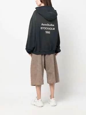 Acne Studios Logo-print Drop-shoulder Hoodie