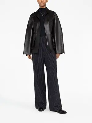 TOTEME Leather Zip-up Jacket - Black
