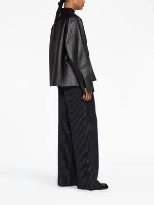 TOTEME Leather Zip-up Jacket - Black