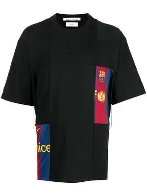 CHILDREN OF THE DISCORDANCE Patchwork Cotton T-shirt - Black