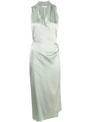 Vince Satin-finish V-neck Wrap Dress