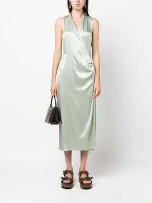 Vince Satin-finish V-neck Wrap Dress