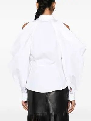 Alexander McQueen Slashed Drape-sleeve Shirt