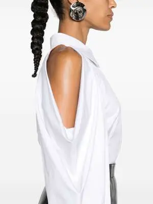 Alexander McQueen Slashed Drape-sleeve Shirt