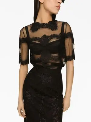 Dolce & Gabbana Floral-lace Midi Skirt