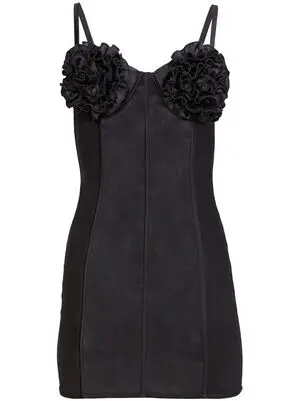 FLEUR DU MAL Rose Cup Mini Dress - Black