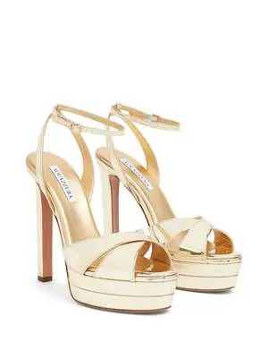 AQUAZZURA Divine Plateau 130mm Platform Sandals - Gold