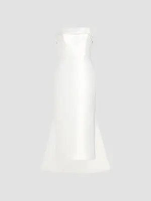 Amsale Mikado Satin Tea-length Bridal Dress
