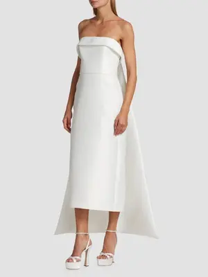 Amsale Mikado Satin Tea-length Bridal Dress