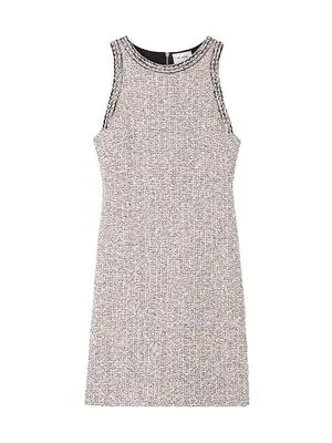 St. John Women's Sleeveless Boucle Tweed Minidress - Black Ivory Pink  - Black Ivory Pink