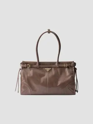 Prada Leather Handbag - Grey