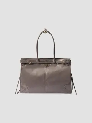 Prada Leather Handbag - Grey