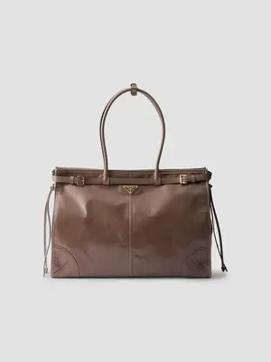 Prada Leather Handbag - Medium Brown