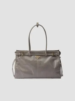 Prada Leather Handbag - Medium Grey