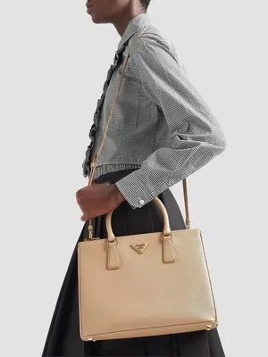 Prada Galleria Saffiano Leather Bag - Beige Khaki