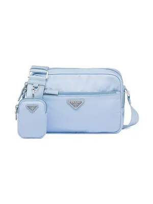 Prada Women's Re-Nylon Shoulder Bag - Beige - Blue
